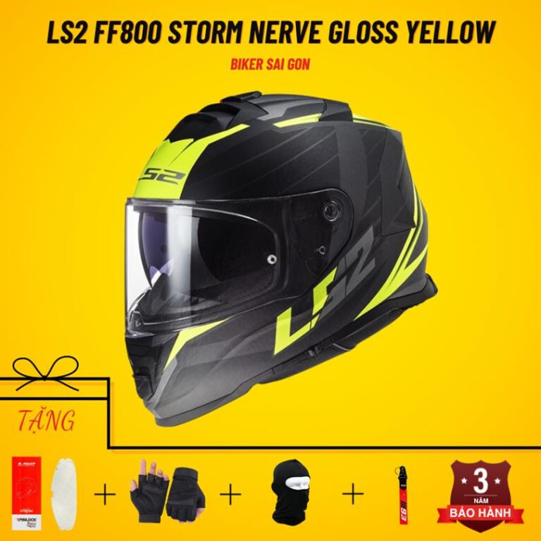 Mũ Fullface LS2 FF800 Storm Nerve Gloss Yellow